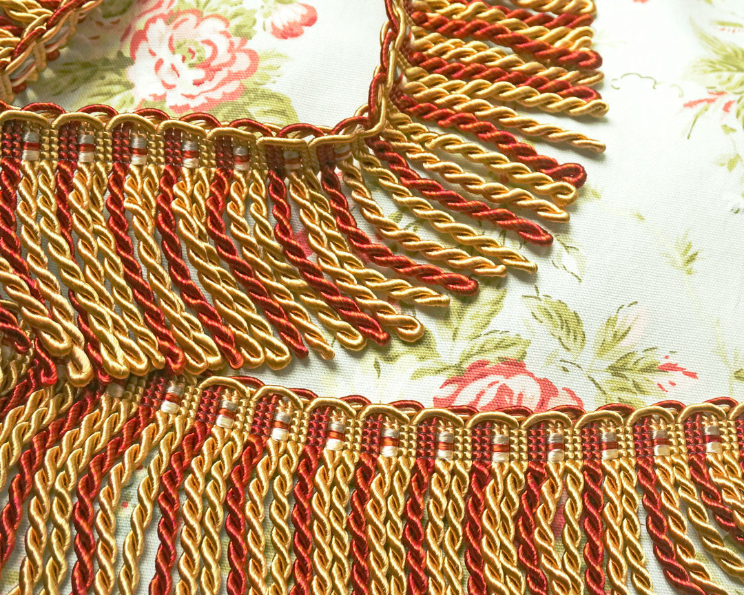 Gold-burgundy fringe braid (1 yd) – Chantal Trim Gallery